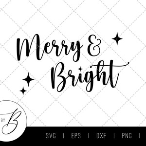 Merry & Bright SVG File Christmas Doormat Merry Script SVG - Etsy