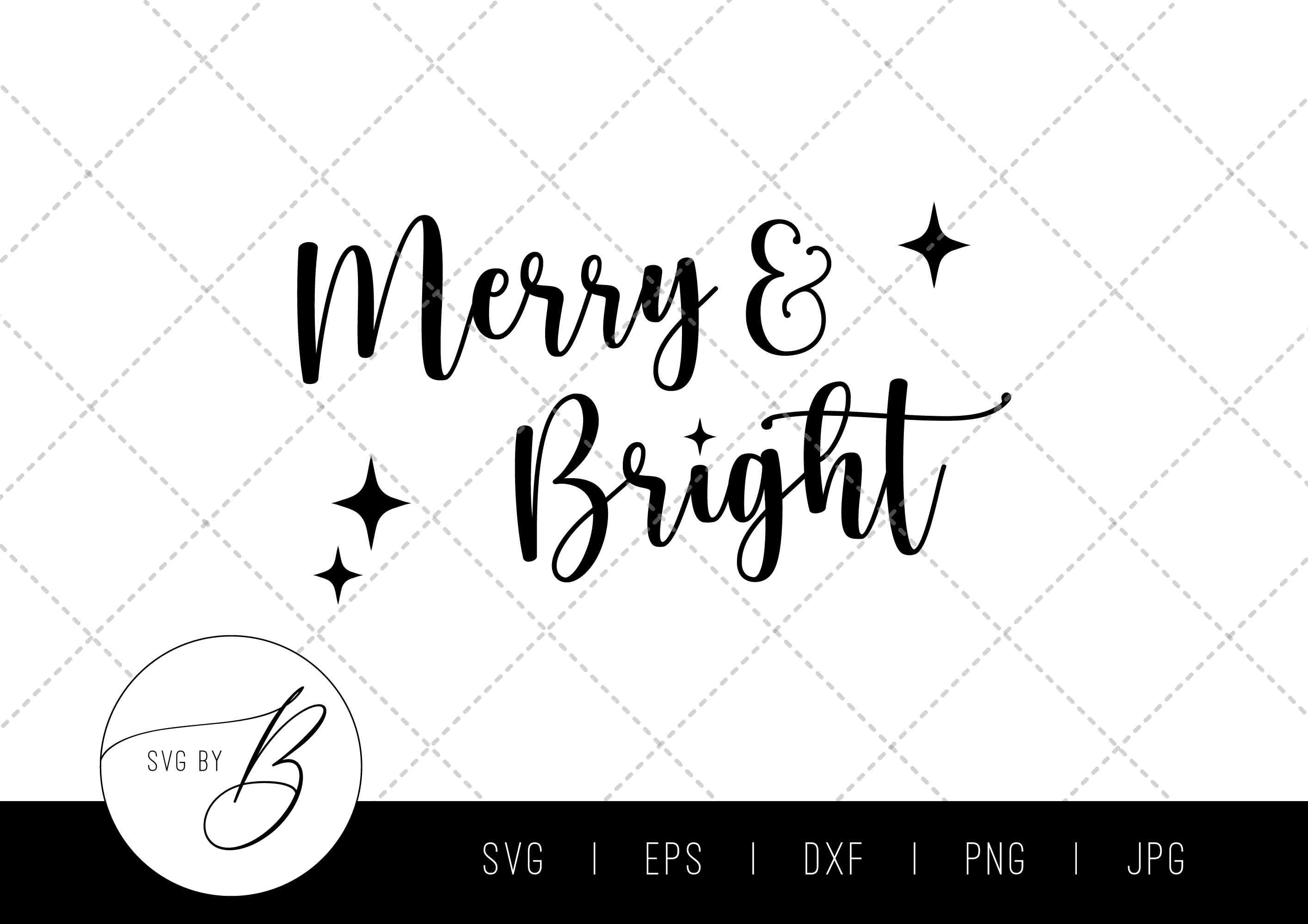 Merry & Bright SVG File | Christmas Doormat, Merry Script SVG | Svg ...