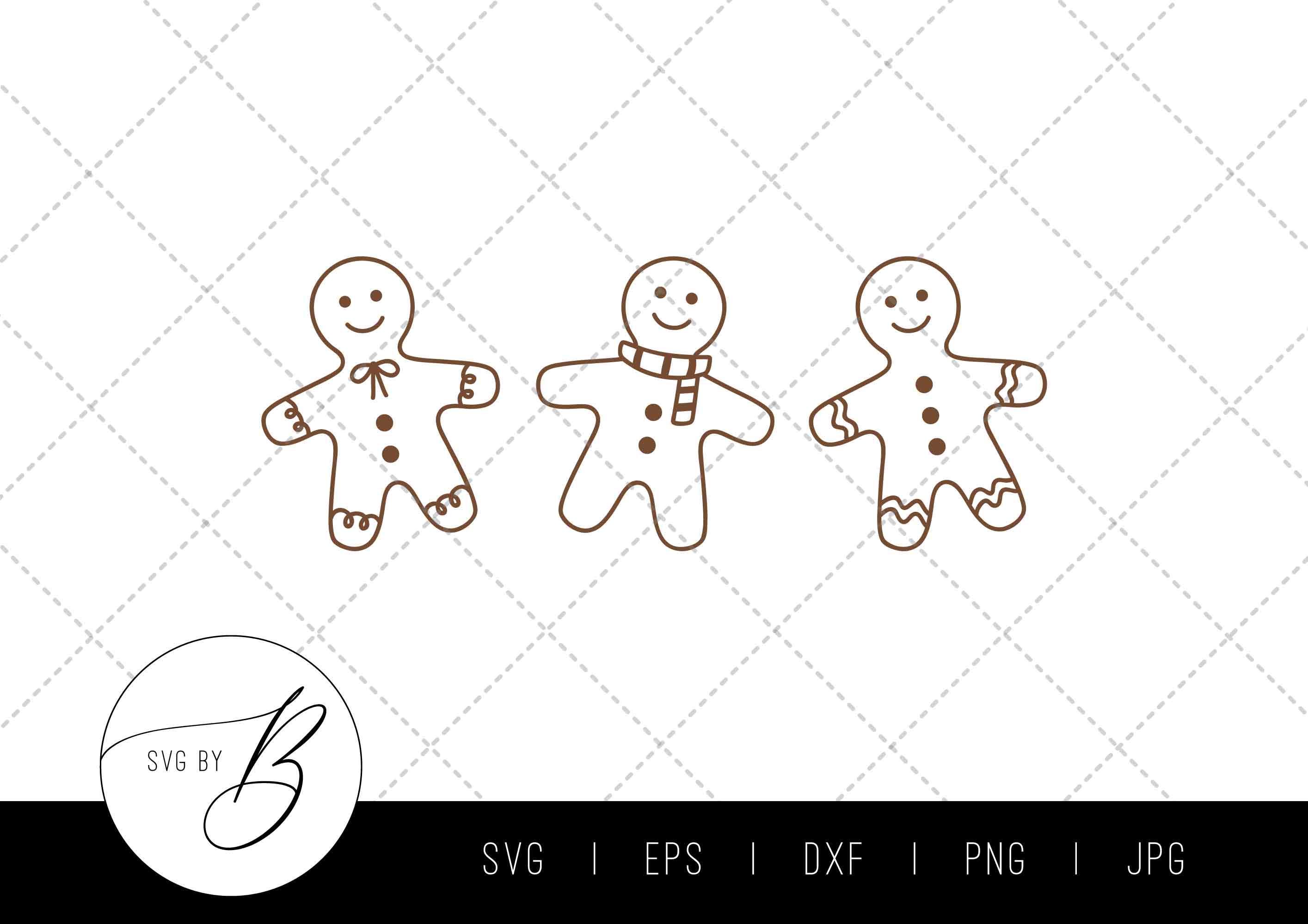 Gingerbread Men SVG File | Christmas Illustration SVG | Svg, Eps, Dxf ...