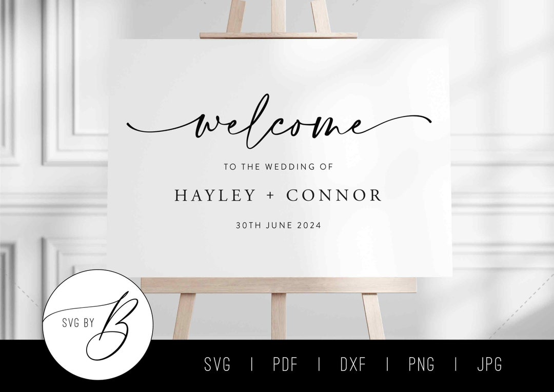 Personalized Welcome Sign SVG + Printable | Custom Names + Date | Svg ...