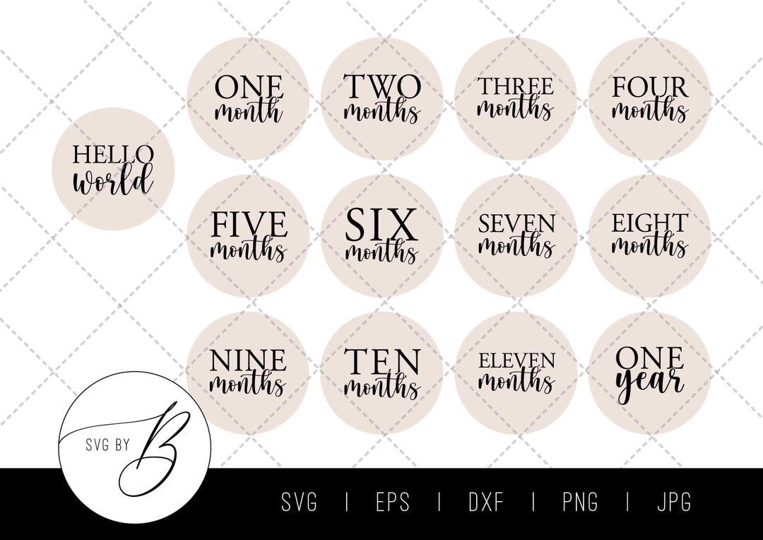 Baby Monthly Milestone SVG | 13 Round Baby Milestone SVG | Baby Svg ...