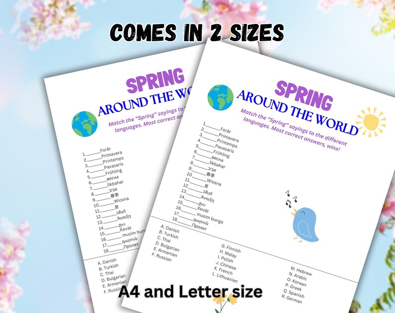 Printable Spring Around the World | Spring Activity for Kids and Adults ...