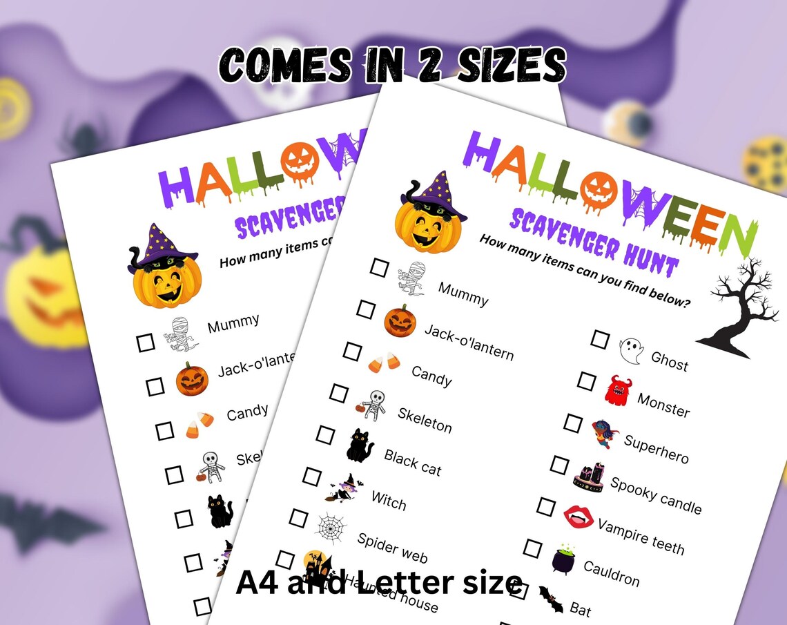 Printable Halloween Scavenger Hunt for Kids | Halloween Party Game ...