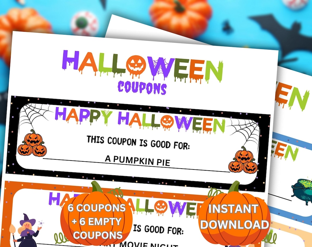 Printable Halloween Coupons | Halloween Vouchers | Gift Certificate ...