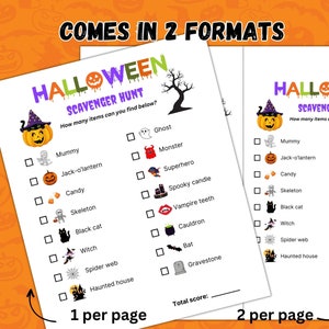Printable Halloween Scavenger Hunt for Kids | Halloween Party Game ...