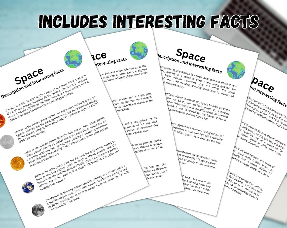 Printable Space Flash Cards | Montessori Cards | 24 Nomenclature Flash ...