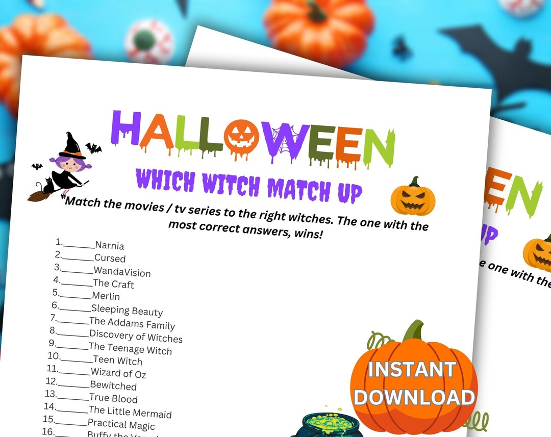 Printable Halloween Which Witch Match Game | Halloween Activity for ...