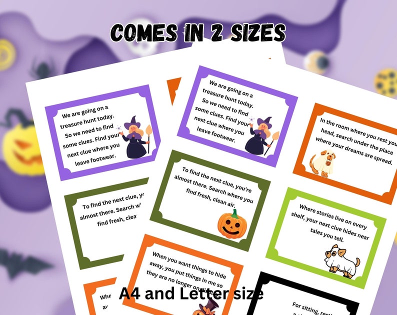 Printable Halloween Indoor Treasure Hunt for Kids | Halloween Activity ...