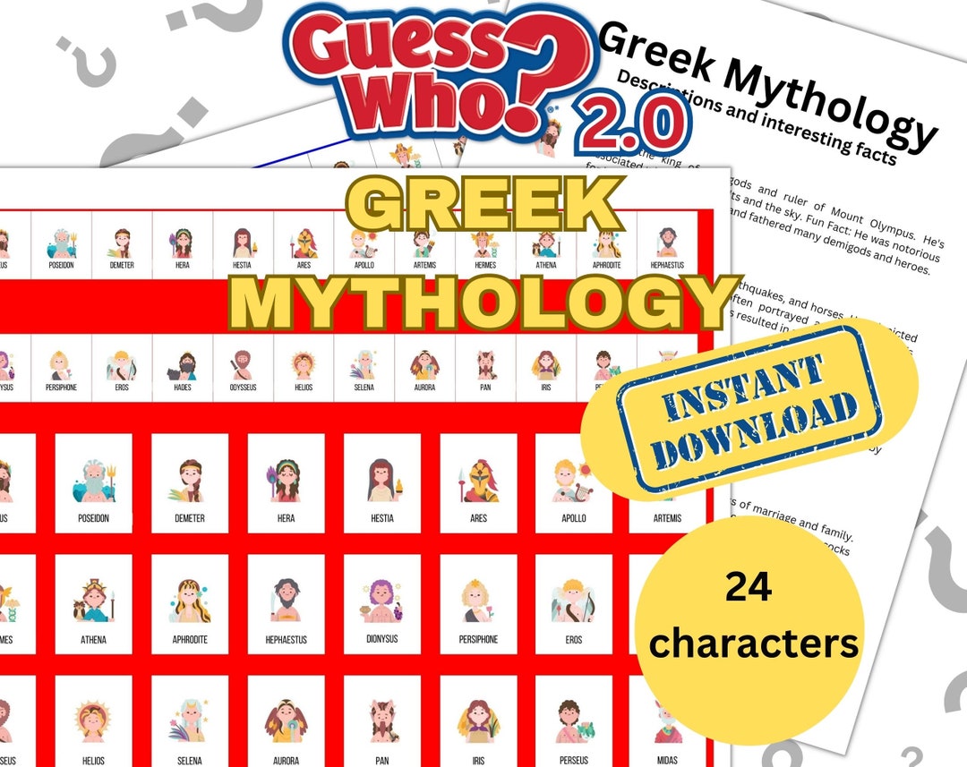 Greek Mythology Printable Guess Who 2.0 Cards Montessori - Etsy