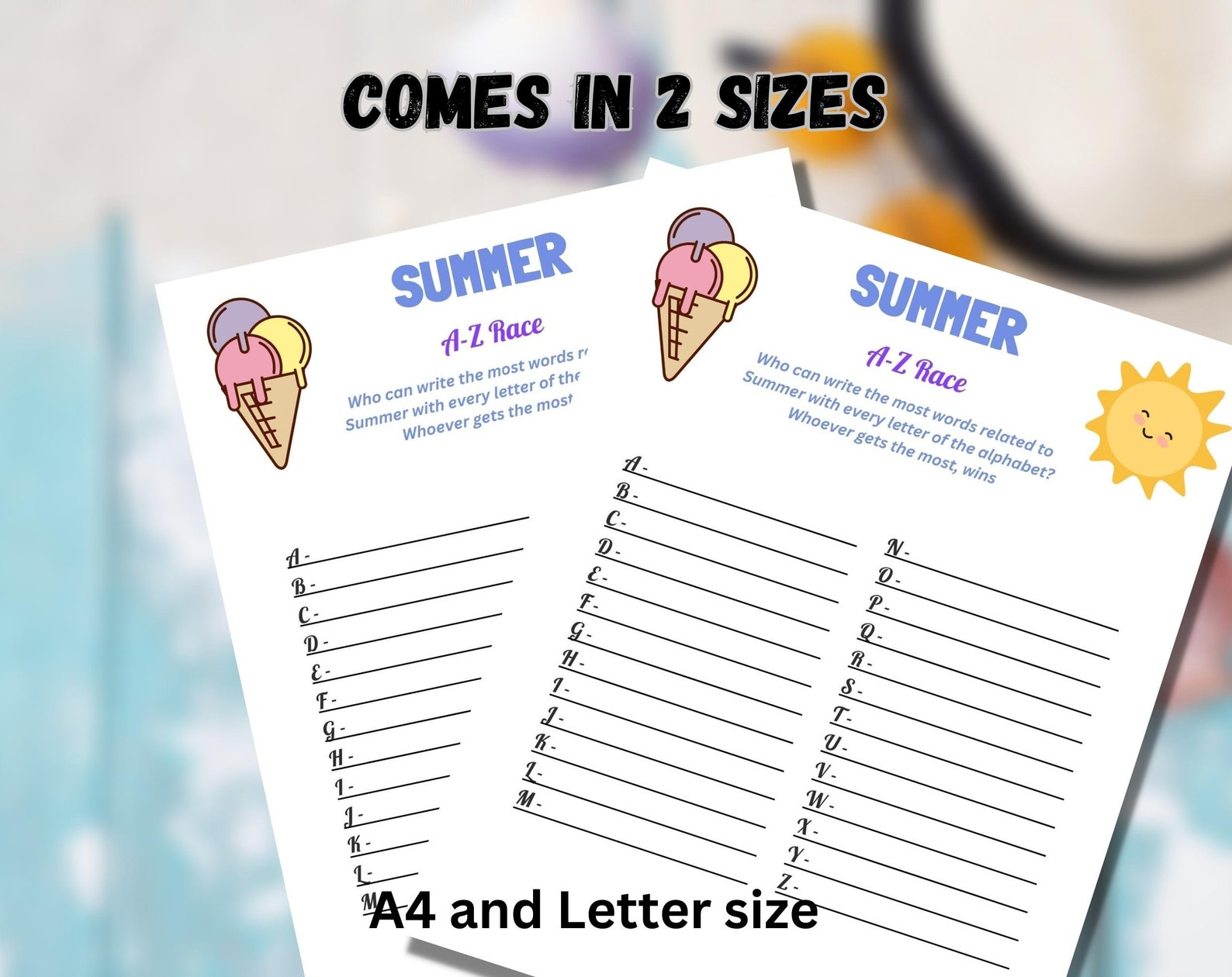 Printable Summer A-Z Race | Summer Activity for Kids and Adults | Party ...