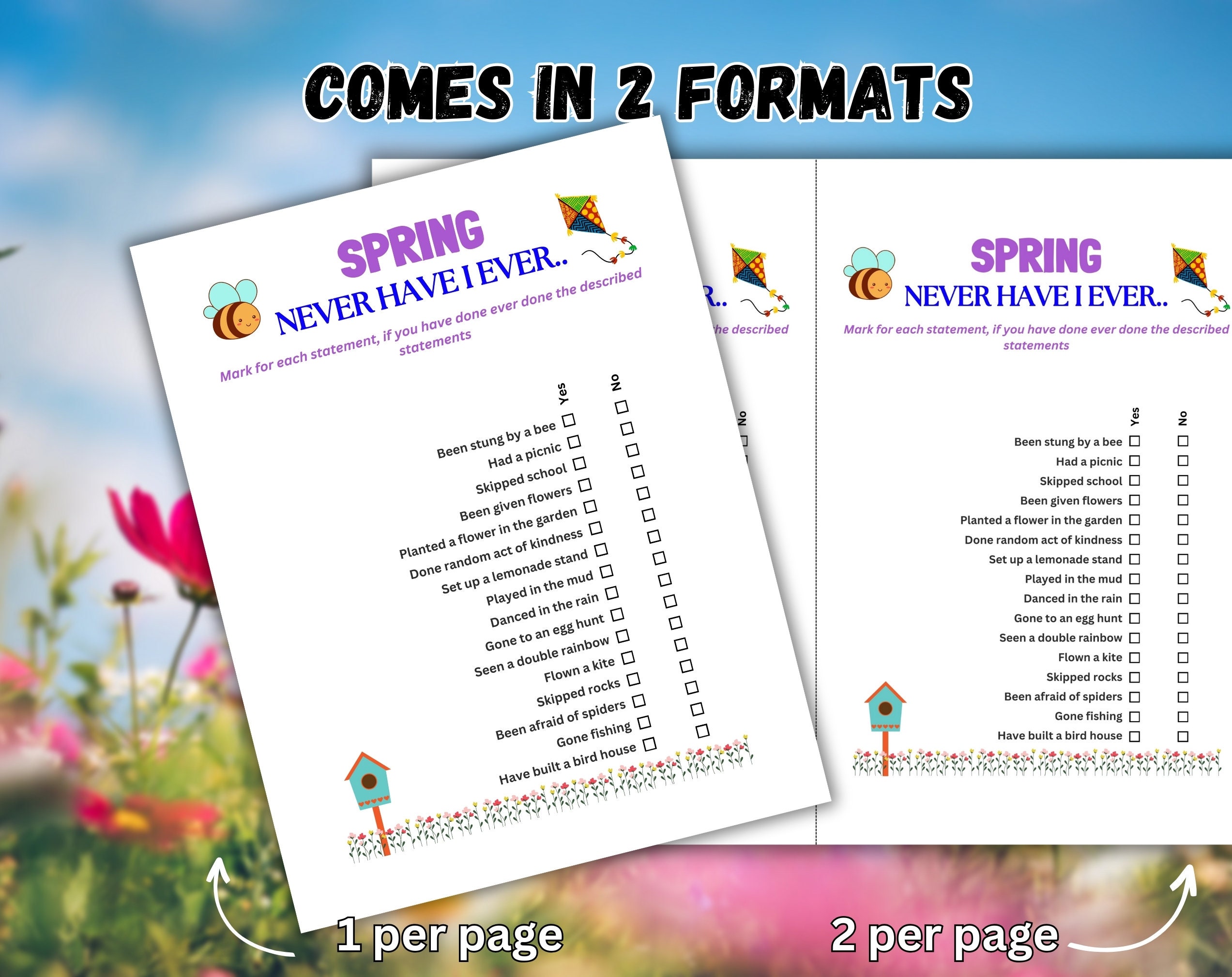 Printable Spring Never Have I Ever Game for Kids | Spring Party Game ...