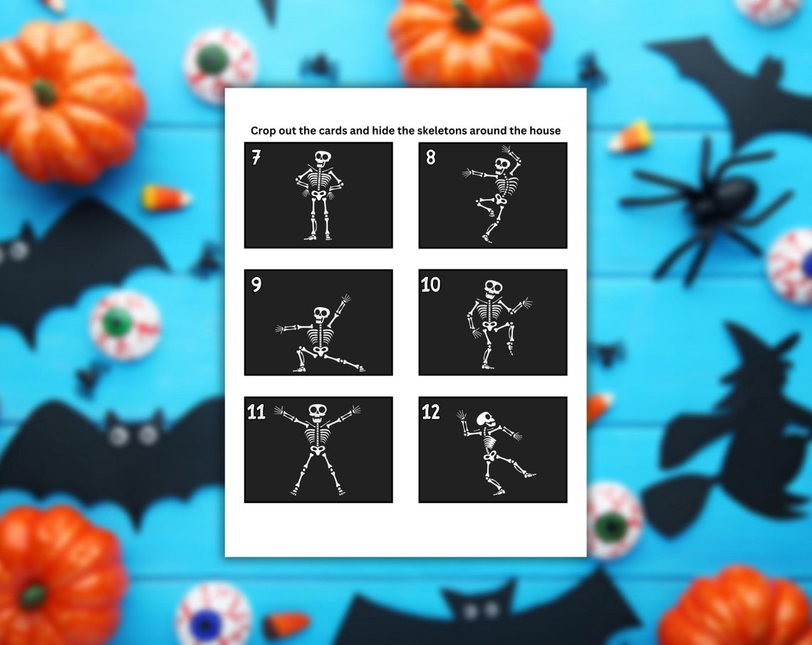 Printable Halloween Skeleton Hunt for Kids | Halloween Activity for ...