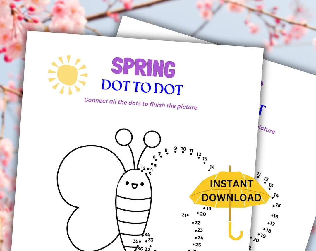 Printable Spring Dot to Dot | Spring Activity for Kids and Adults ...