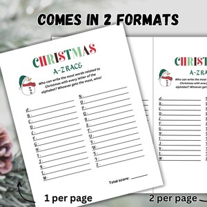 Printable Christmas A-Z Race | Christmas Activity for Kids and Adults ...