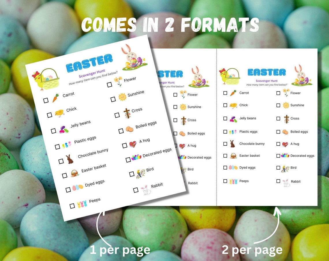 Printable Easter Scavenger Hunt for Kids | Easter Day Party Games ...