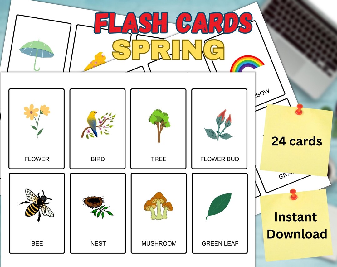 Printable Spring Flash Cards Montessori Cards 24 - Etsy