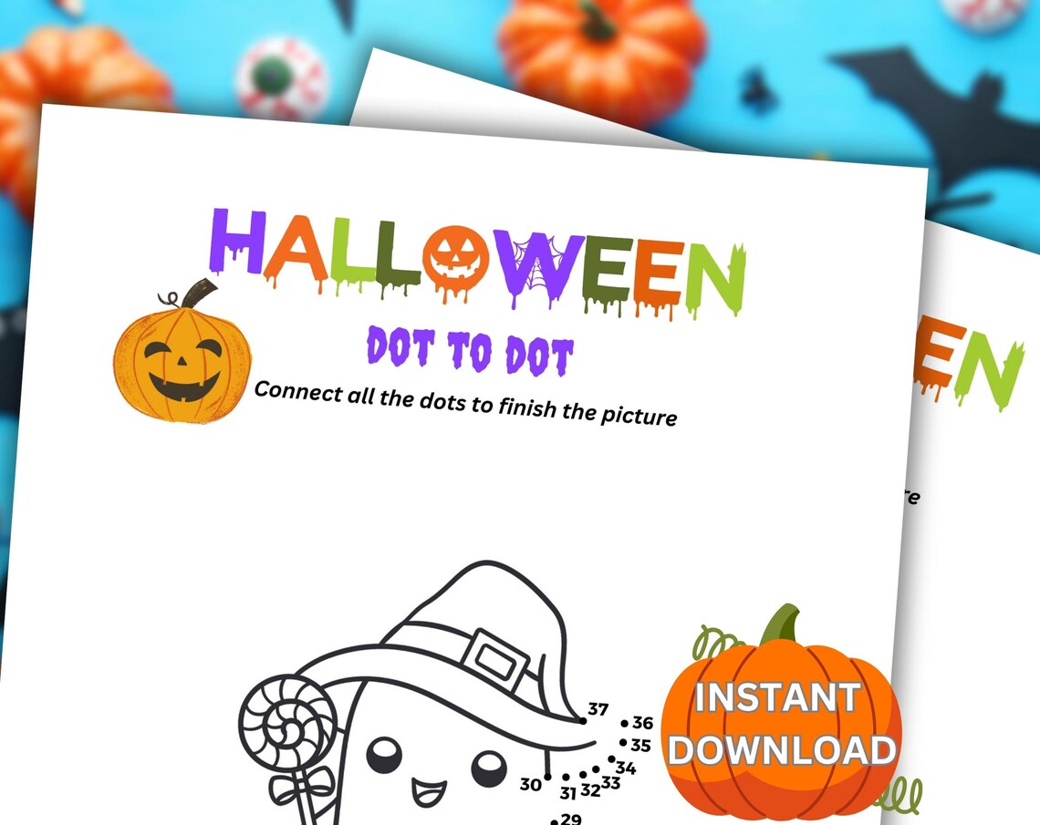 Printable Halloween Dot to Dot | Halloween Activity for Kids and Adults ...