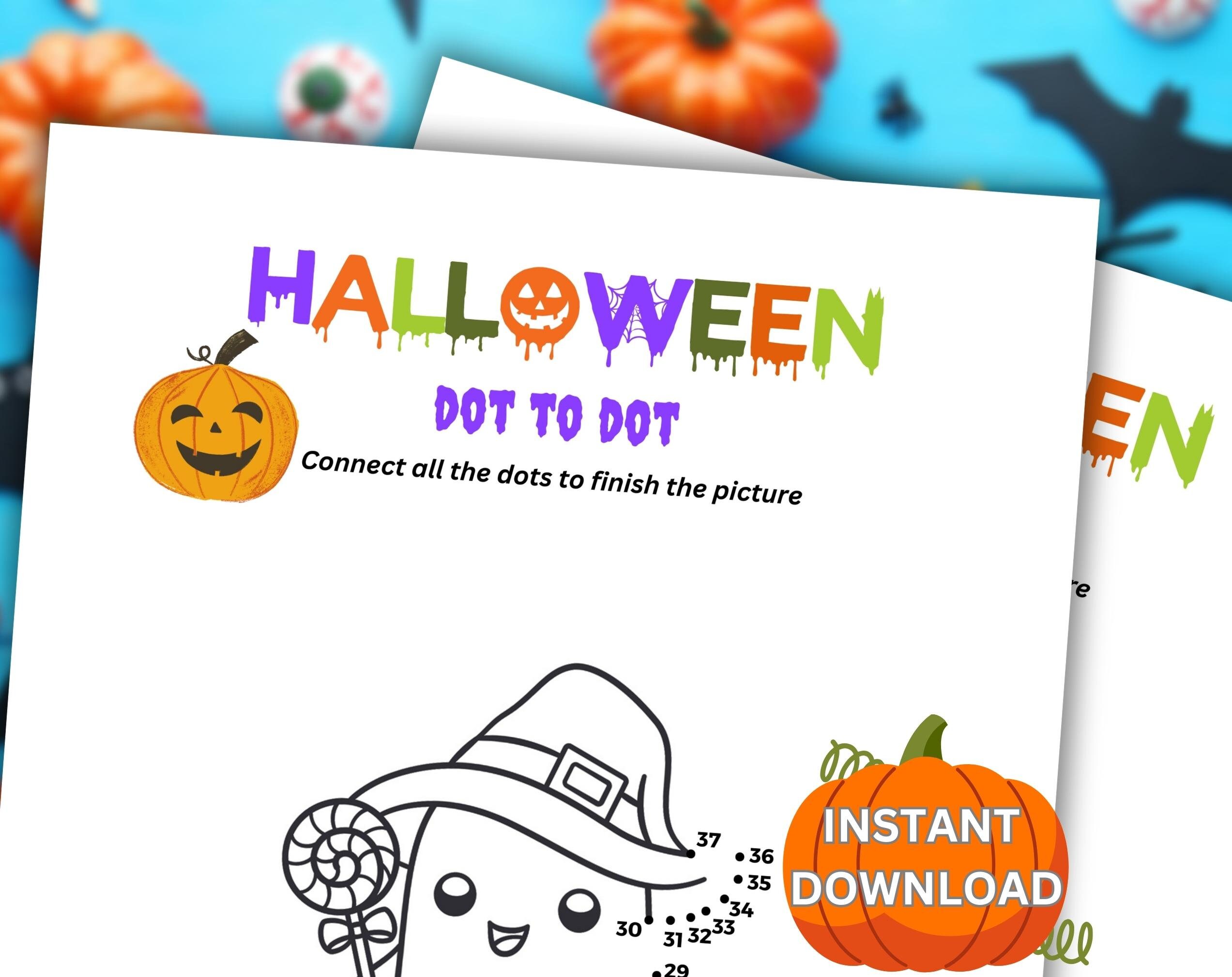 Printable Halloween Dot to Dot | Halloween Activity for Kids and Adults ...
