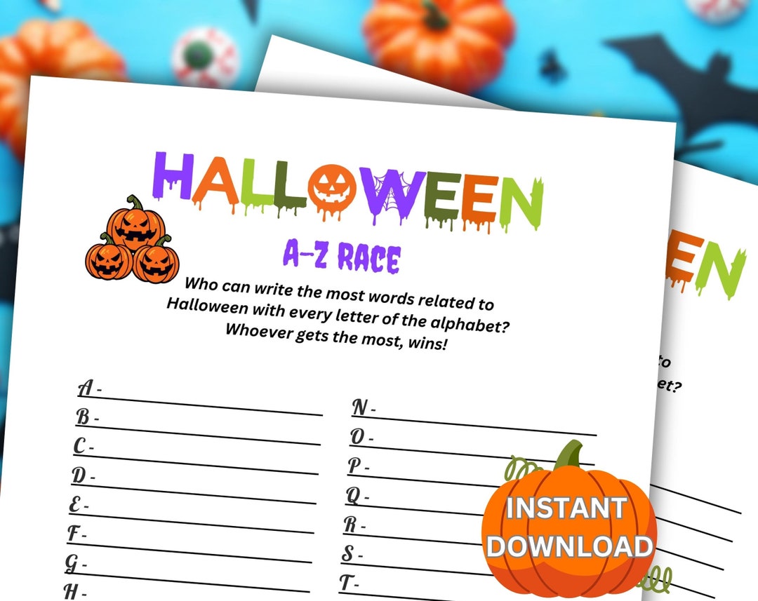 Buy Halloween A-Z Race Game | Printable Party Activity for Kids ...