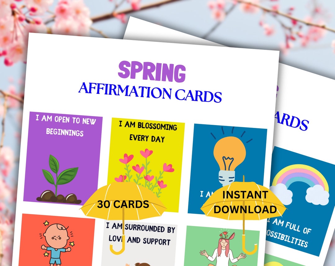 Printable Spring Affirmation Cards | Spring Positive Affirmation Cards ...