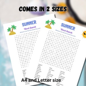 Printable Summer Word Search | Summer Activity for Kids and Adults ...
