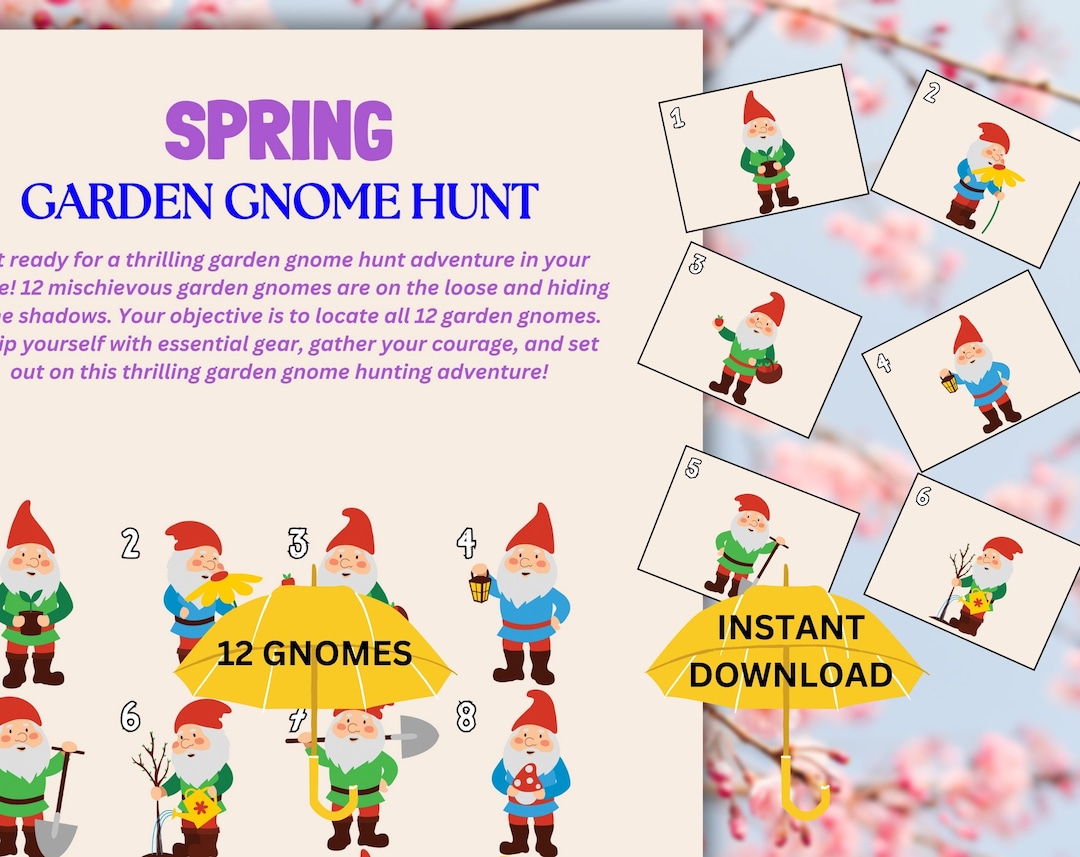 Printable Spring Garden Gnome Hunt for Kids | Spring Activity for Kids ...