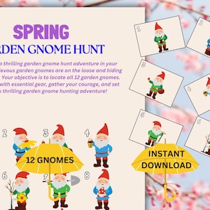 Printable Spring Garden Gnome Hunt for Kids | Spring Activity for Kids ...