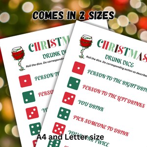 Printable Christmas Drunk Dice Game | Christmas Activity for Kids and ...