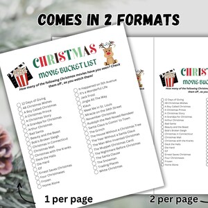 Printable Christmas Movie Bucket List Game Christmas Activity for Kids ...
