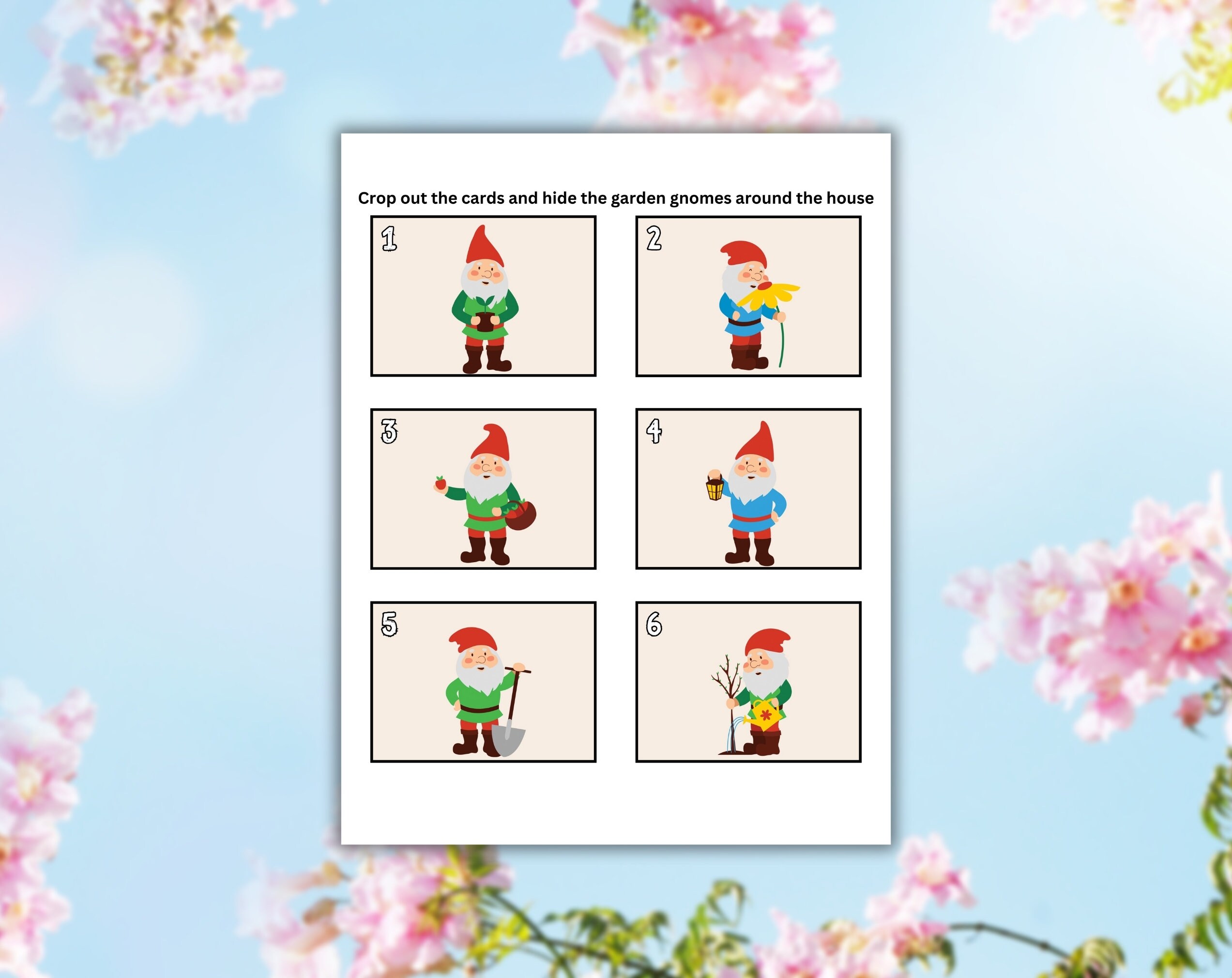 Printable Spring Garden Gnome Hunt for Kids Spring Activity for Kids ...