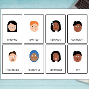 Printable Feelings Chart Flash Cards | Montessori Cards | 30 ...