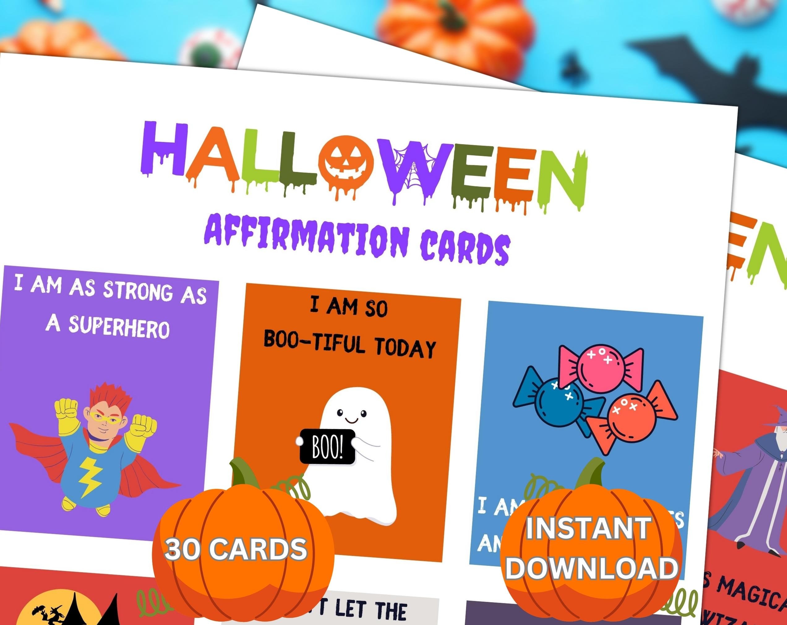 Printable Halloween Affirmation Cards | Halloween Positive Affirmation ...