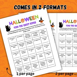 Printable Halloween Find the Guest Bingo Halloween Activity for Kids ...