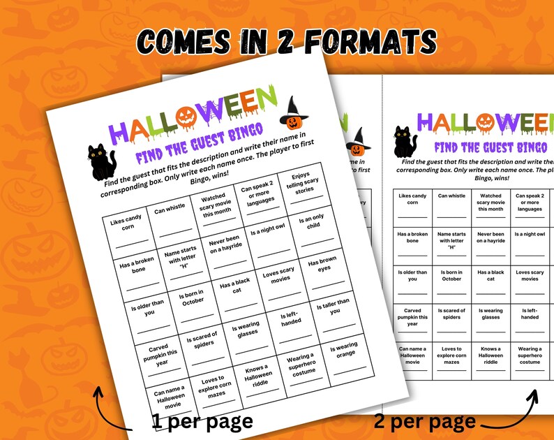 Halloween Find the Guest Bingo | Printable Party Activity for Kids ...