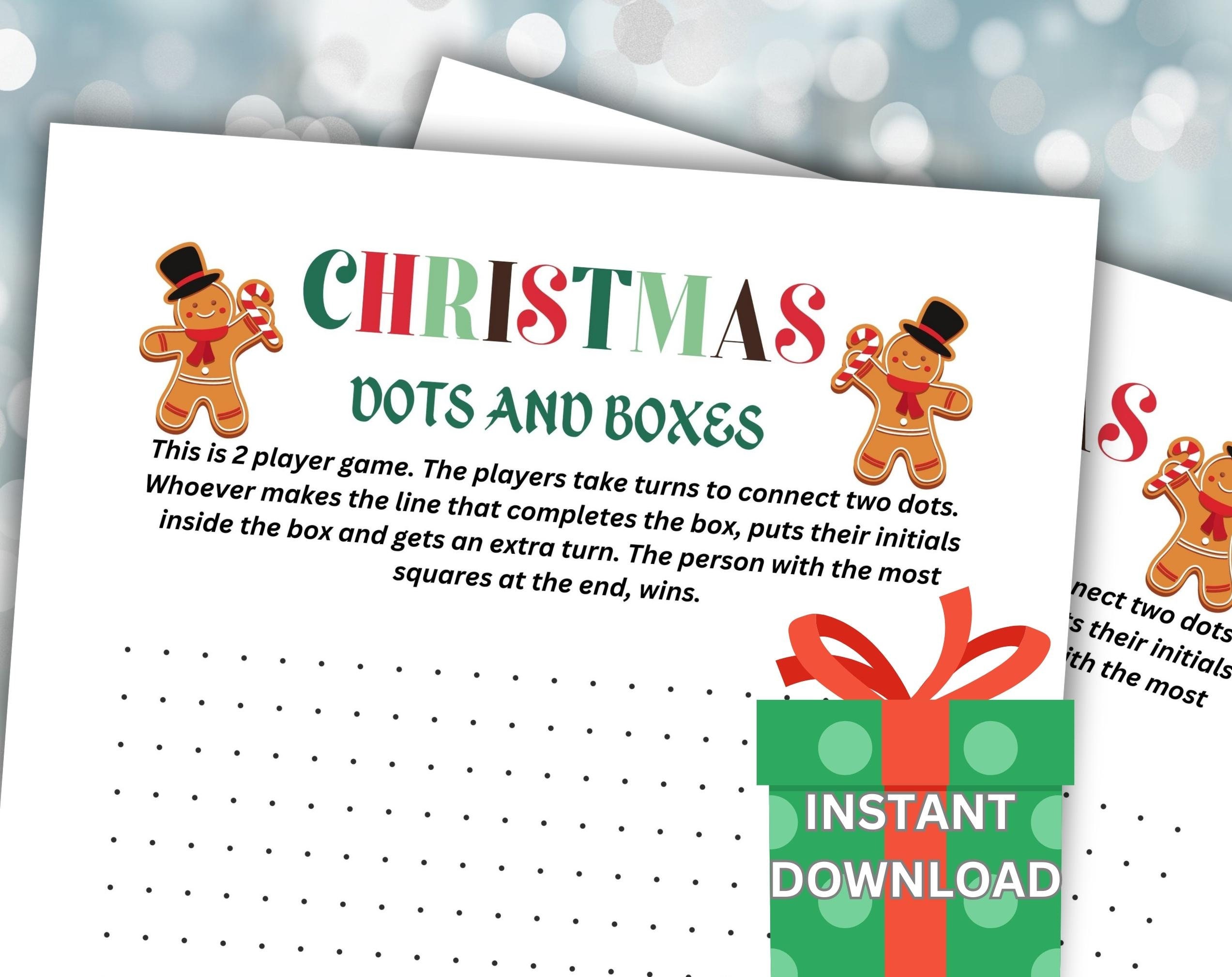 Printable Christmas Dots and Boxes | Christmas Activity for Kids and ...