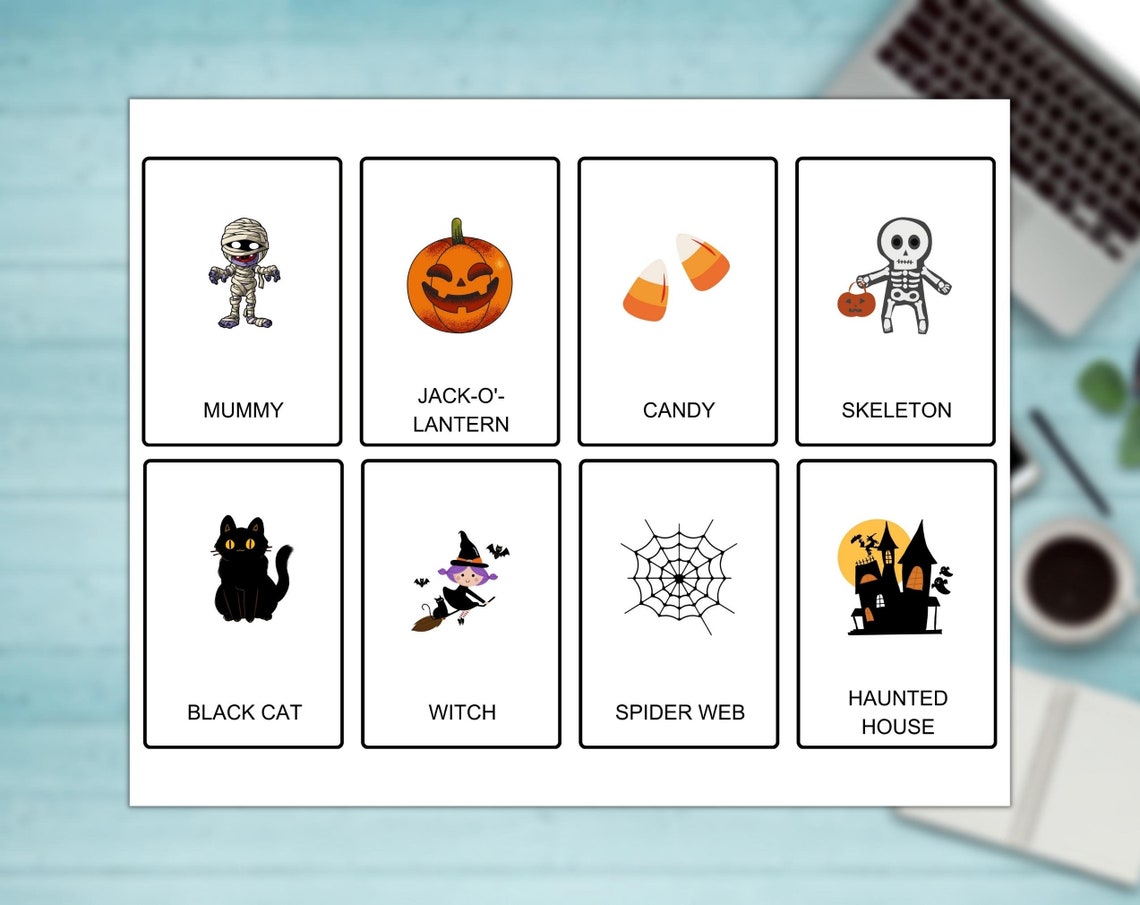 Printable Halloween Flash Cards | Montessori Cards | 24 Nomenclature ...