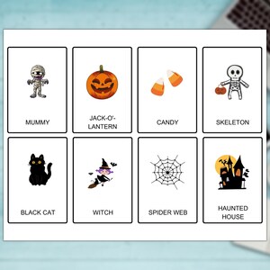 Printable Halloween Flash Cards | Montessori Cards | 24 Nomenclature ...