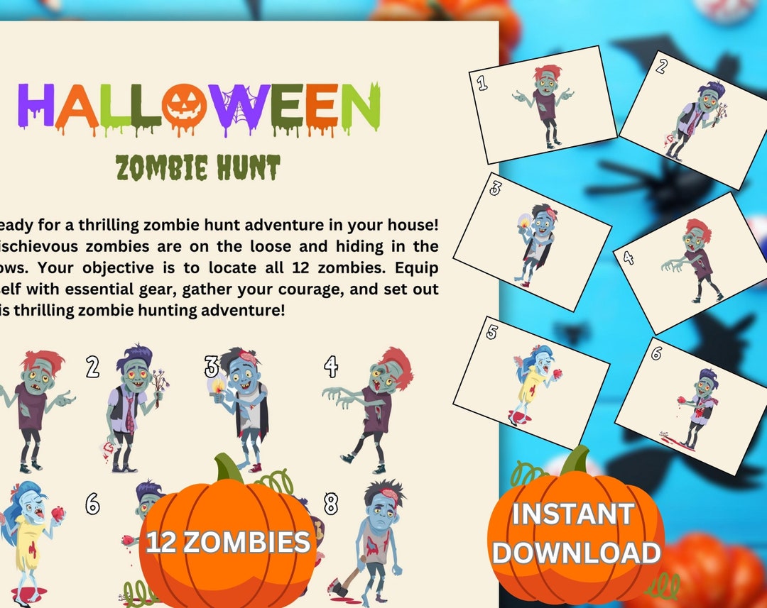 Printable Halloween Zombie Hunt for Kids | Halloween Activity for Kids ...