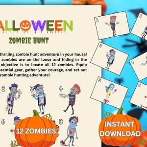 Printable Halloween Zombie Hunt for Kids | Halloween Activity for Kids ...