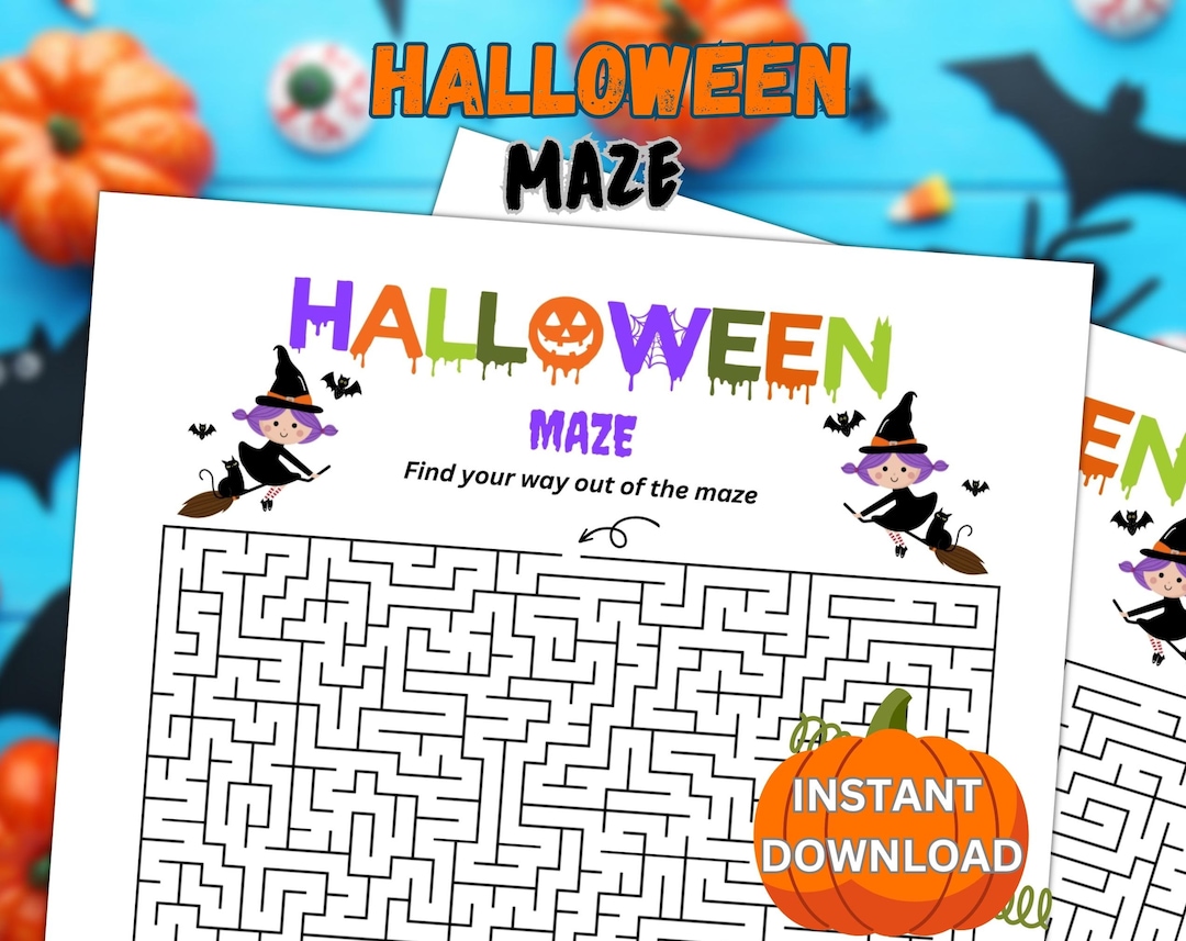 Halloween Maze | Printable Party Activity for Kids & Adults (digital ...