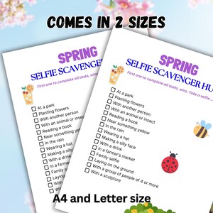 Printable Spring Selfie Scavenger Hunt for Kids | Spring Party Game ...