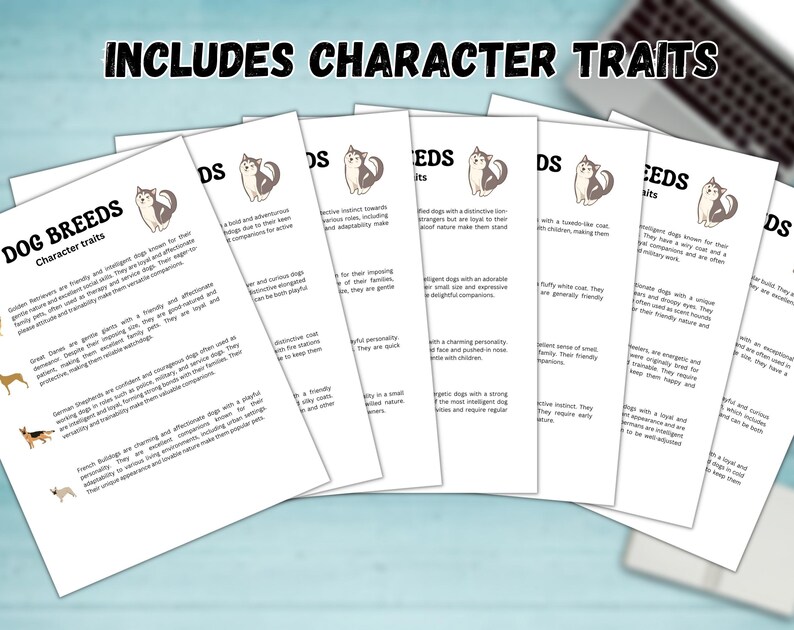 Dog Breeds Flash Cards | Montessori Language Learning (PDF Printable ...