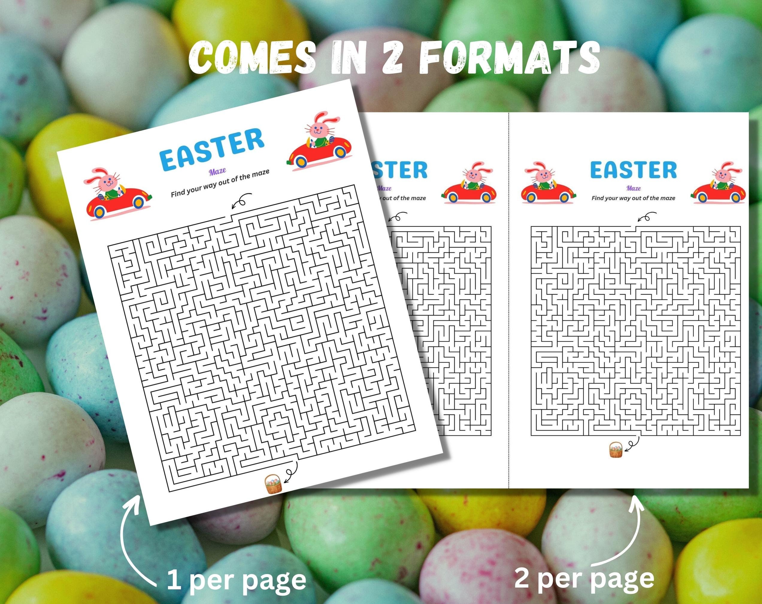 Printable Easter Maze Easter Activity for Kids and Adults Party Games ...