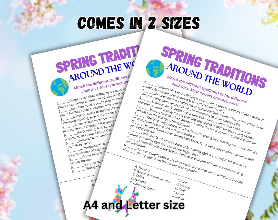Printable Spring Traditions Around the World | Spring Activity for Kids ...