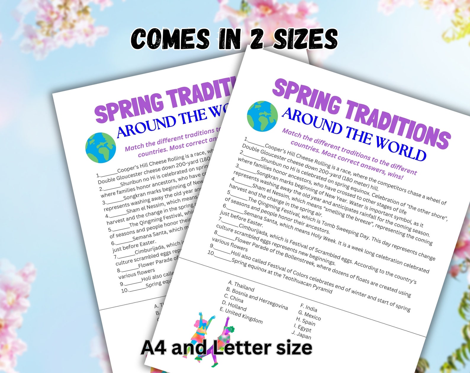 Spring Traditions Around the World Game | Printable Party Activity for ...