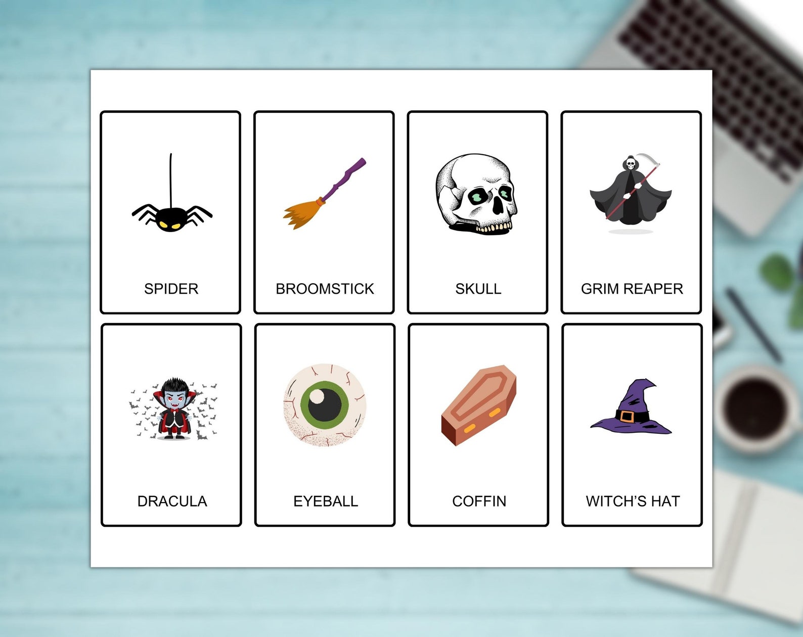 Printable Halloween Flash Cards | Montessori Cards | 24 Nomenclature ...