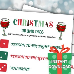 Printable Christmas Drunk Dice Game | Christmas Activity for Kids and ...