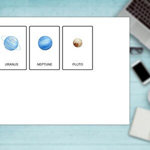 Printable Solar System (watercolor) Flash Cards | Montessori Cards | 11 ...