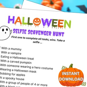Halloween Selfie Scavenger Hunt | Printable Party Activity for Kids ...