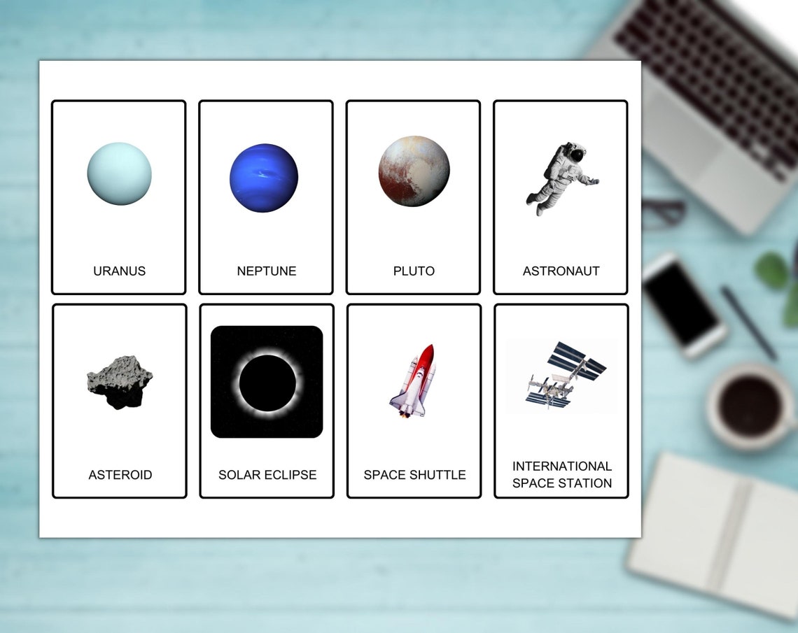 Printable Space Flash Cards | Montessori Cards | 24 Nomenclature Flash ...